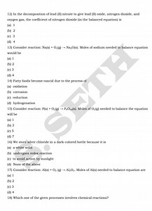 12) In the decomposition of lead (II) nitrate to give lead (II)... | Filo