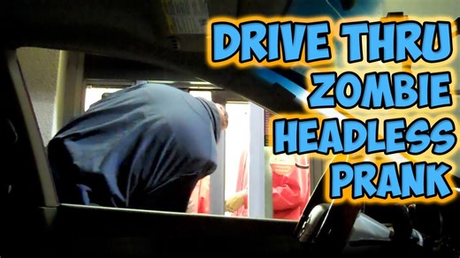 Zombie headless driver terrifies workers at a drive-thru window