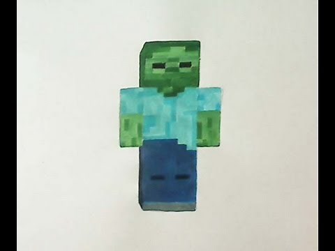 How to Draw/Paint Zombie - Minecraft