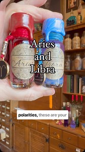 5.4K views · 99 reactions | Aries color palette is red/copper/gold with bloodstone crystals, Libra is lavender and deep sky blue with rose quartz. Available February 15th at 5pm PST (though you’ll need to be quick, they’re limited) #zodiacsigns #aries #libra #witchy #fidget #potions | Grim Sweetness Apothecary | Facebook
