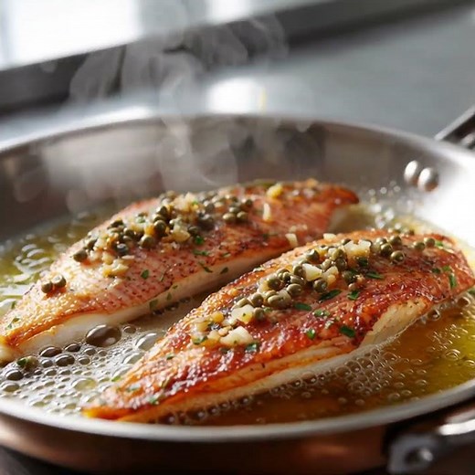 PAN-SEARED RED SNAPPER WITH LEMON CAPER SAUCE RECIPE