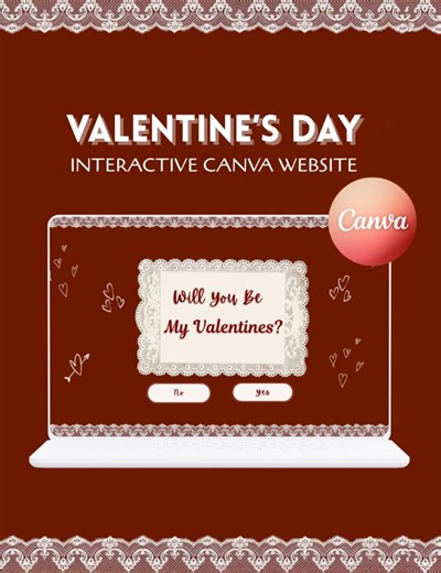 Interactive Canva Website Template (laptop/mobile) | Romantic Gift | Valentine| - Etsy