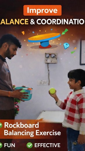 Abhishek | Rockboard Balancing Exercise. 👇🏻👇🏻 Primarily Target 1. Gross Motor Skills • Postural Control & Core Strength • Proprioception •... | Instagram