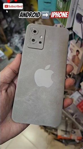 Android converted to iphone😱 #shorts #ytshorts #mobileskin #iphone