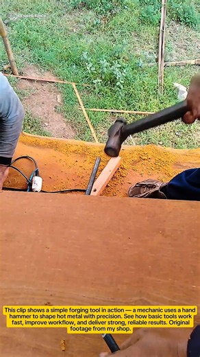 Portable Manual Forging Tool in Action – Small Blacksmith Hammer Work!