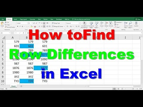 How to find Row differences in Excel