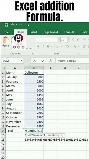 Sum Formula in excel | Basic excel formula | Starting excel from sum funcation #excel #exceltricks