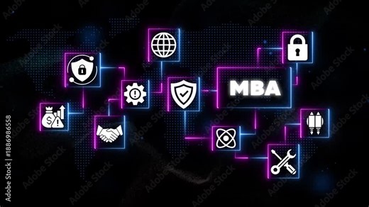 Master Business Administration Concepts Connected Global Network M B A Education Symbols finance
