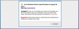 Your Windows drivers expired today pop-up warning [How to remove]