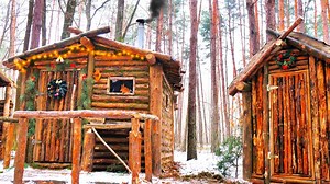 Construction of an off grid log cabin in the forest, log sauna campfire cooking alone in the wilderness. #building #bushcraft #wildlife #wilderness #outdoors #adventure #survival #logcabin #camping #OMG | Mountain Cabins