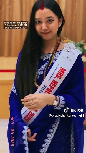 Representing “Nepal “ through my dress 🙏🇳🇵