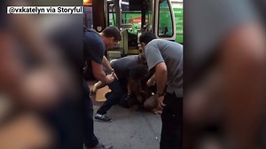 The driver of a bus that was attacked by a knife-wielding man in Manhattan on Thursday evening has been credited for restraining the alleged offender until police arrived. | The National Desk - TND