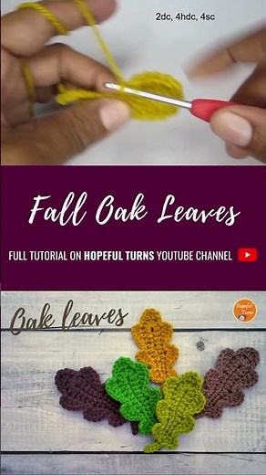 Easy Crochet Leaf pattern | Crochet Fall Decoration | Crochet Oak Leaves #crochetfalldecor
