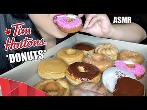 ** ASMR Tim Hortons DONUTS ** (Soft Eating Sounds) Vancouver Canada | No Talking | ASMR Phan