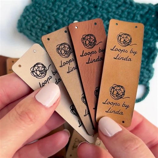 Custom Tags for Handmade Items, Faux Leather Labels With Logo, Washable, Size 2.85x.95" - Etsy