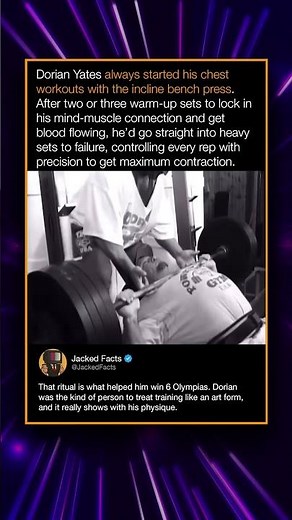 Dorian Yates always started his chest workouts with the incline bench press.