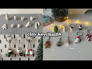 How to Make Air Dry Clay Keychains 🌲❄️ (no bake, jellycat & snoopy)