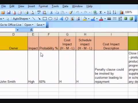 Example Risk Register how to create a risk register using excel