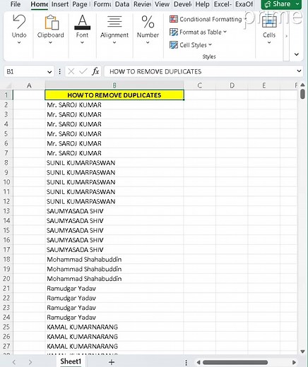 How to Remove duplicate Value in excel #viral #shorts | Tally Prime Professional