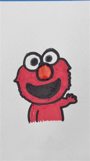 Easy Elmo Drawing 🧡🖍️ #ASMR #relaxing #satisfying #sketching #pencilsounds#cutedrawing