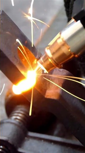 Sparks Fly: Cast Iron laser welding! #shorts