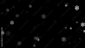 Christmas winter snow falling particle effect overlay animation on transparent background