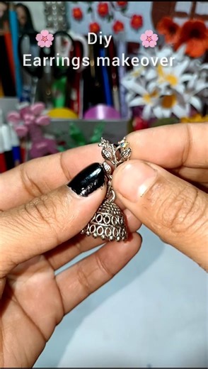 DIY earrings makeover 🌸✨#shorts #diy #craft #craftideas #viralshorts #handmade #jewellery