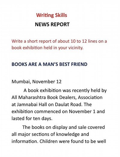 Writing Skills How to write News Reports. News Report Writing