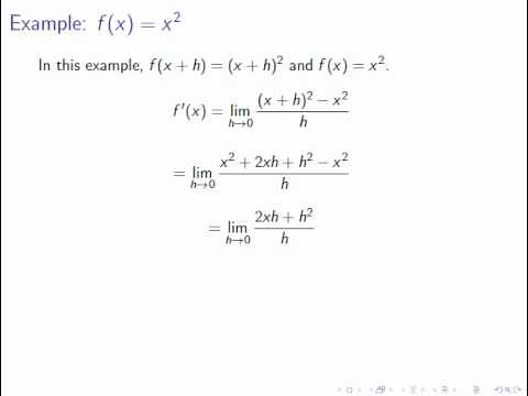An explanation of the right hand derivative with example and exercise