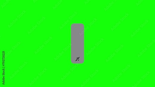 Mobile Volume down Slider Bar animation Green screen. Sound volume level control off mute button.