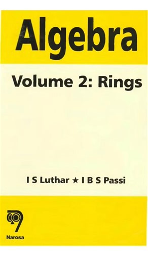 Ring Theory Best Book || Algebra Volume 2 by Luthar and Passi || #ringtheory #bestbooks