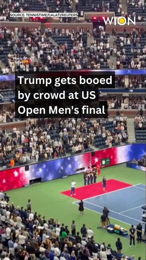 Donald Trump gets booed by crowd at US Open Men's final . . . . #USOpen #DonaldTrump #USOpen2025 #USOpenFinal #WIONUncut | WION
