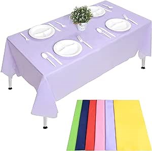 EDI Disposable Tablecloth 12 Packs (Assorted Colors, Rectangular)