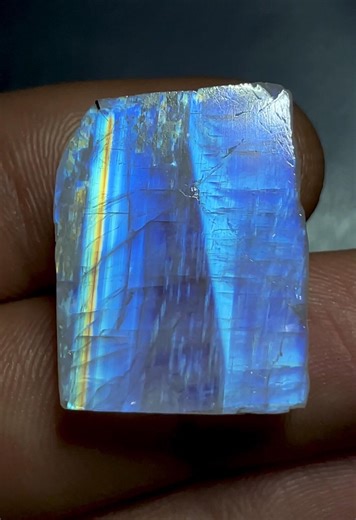 Brilliant!! Rainbow Flashy Moonstone Raw Slice , One Sided Polished Loose Gemstone || Size =24x19x7mm !! - Etsy