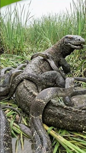 GIANT Snake Attacks Monitor Lizard! 😱🐍 #Shorts