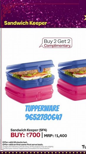 Tupperware Sandwich Keeper (set Of 4)