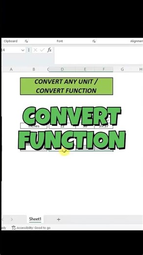 CONVERT Function | Stop Manual Conversions & Measurement | Convert unit in #excel #shorts