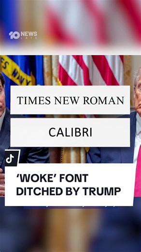The Trump administration's so-called 'war against woke' has turned its sights onto a font. US Secretary of state Marco Rubio has ordered from Wednesday all diplomatic correspondence must return to using Times New Roman font, over Calibri. #marcorubio #trump #timesnewroman