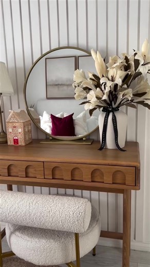 Festive details, cosy vibes and the perfect spot to get ready 🎄✨ The Belgrave dressing table styled beautifully by @cosylife_with_ada. How would you style your dressing table for the festive season? #GrowYourHome #FestiveHome #CosyInteriors #HomeStylingInspo #ChristmasDecor
