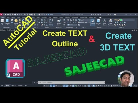 How to Create Text Outline & 3D Text in AutoCAD