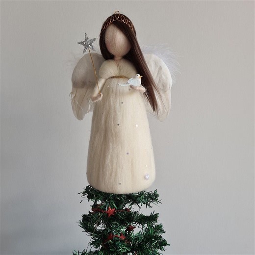 Felt Angel Tree Topper: Needle Felted Christmas Ornament - Etsy
