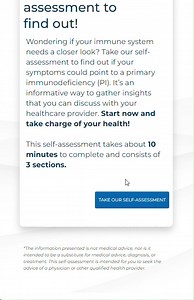 We're excited to announce the NEW self-assessment tool! This tool will help you understand your immune system, prep for doctor visits, and shorten time to #primaryimmunodeficiency diagnosis. Try it now to help yourself and others. https://bit.ly/3BwpPmA #raredisease #alwayssick | Immune Deficiency Foundation | Facebook