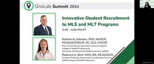 Centers for Disease Control and Prevention (CDC) - Innovative Student Recruitment to MLS and MLT Programs (YouTube)
