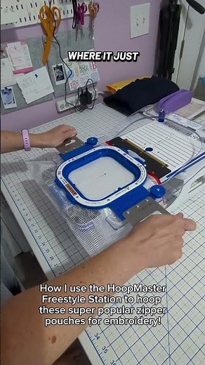 Embroidery using Mighty Hoops Freestyle Arm #machineembroidery #hoopmaster