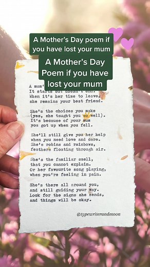 A poem for someone who has lost their mum. ♥️ I wrote this after my own mum passed in September. I hope it brings comfort to other people. Especially on the difficult day that is Mother’s Day. ♥️ It’s available to buy as a typewritten note, gift card or an instant downloadable digital print. ♥️ Available to buy via my Etsy store. Search “Typewriter and Moon”. ♥️♥️♥️♥️♥️♥️♥️♥️♥️♥️ #griefpoem #griefpoems #grievingdaughter #heartbreakpoem #heartbreakpoems #mumpoem #lossofmum #wordsofcomfortandhope