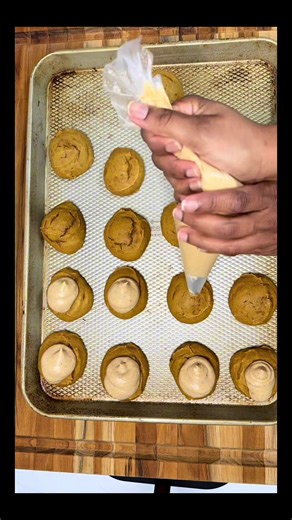The Process Pumpkin by Spice Latte Cookies #cookies #pumpkinseason #pumpkinspicelatte #homebaker #foryoupage