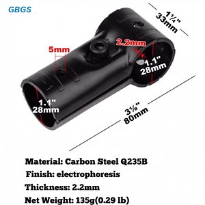 GBGS 10 Sets OD 1.1 Inch(28mm) T Pipe Clamp Lean Tube Connector,Modular Pipe Fittings