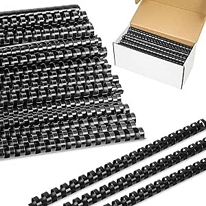 100 Pack Plastic Binding Combs, 5/8 Inch Diameter,120 Sheet Capacity, Letter Size, 21 Ring Black Comb Binding Spines for Notebook Calendar Picture Album (5/8 in, Black)
