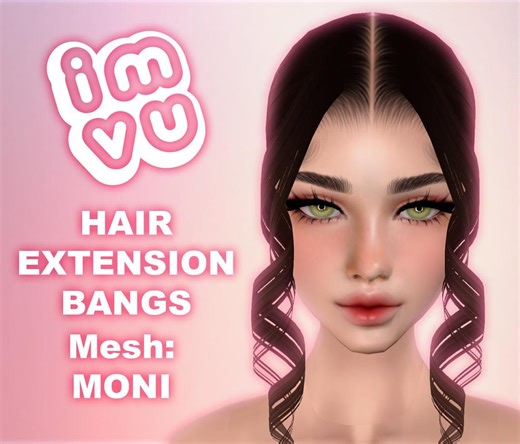 IMVU Extensions Bangs Add-on Hair Mesh .xmf File - for Any Imvu Hair! With Tutorial and Opacity Map! - Etsy