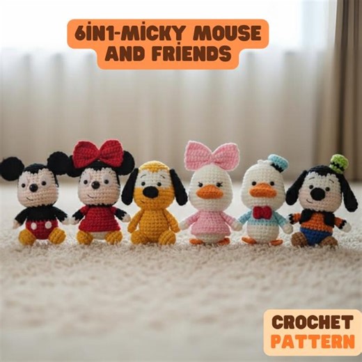 Mickey Mouse and Friends Crochet Pattern, Amigurumi PDF (digital Download) - Etsy